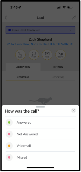 Manual Call Logging on Mobile – SPOTIO