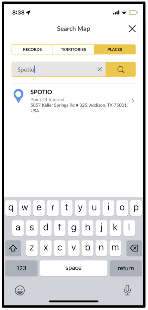 Mobile App: How to Search for Records, Territories, or Places – SPOTIO